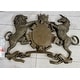 Royal Family Crest Coat Of Arms Lion Unicorn Crown Shield Bronze Wall ...