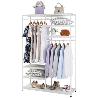 Stand Alone Wardrobe Organizer, Double Suspender Wardrobe Hanger - Bed ...