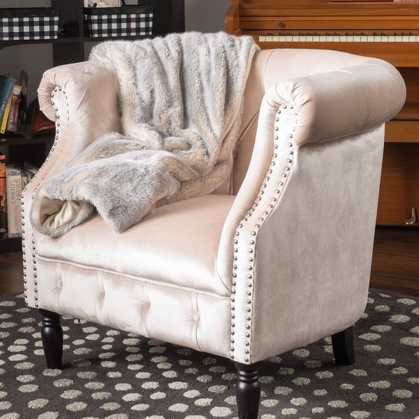 Akira Velvet Club Chair by Christopher Knight Home - Bed Bath & Beyond ...