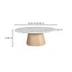 NADAAL STUDIOS Eden Coffee Table, Round Raj Grey Marble Top with Oak ...