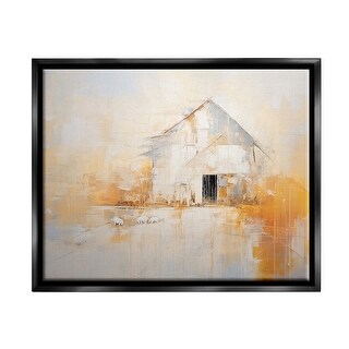 Stupell White Abstract Barn Painting Framed Floater Canvas Wall Art ...