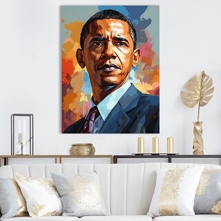 Designart "Popart Obama Portrait I" Woman Pop Art Wall Art - Bed Bath ...