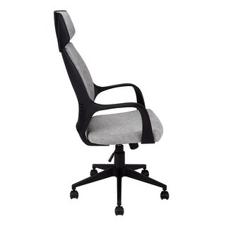 Black Microfiber Seat Swivel Adjustable Executive Chair Fabric Back ...