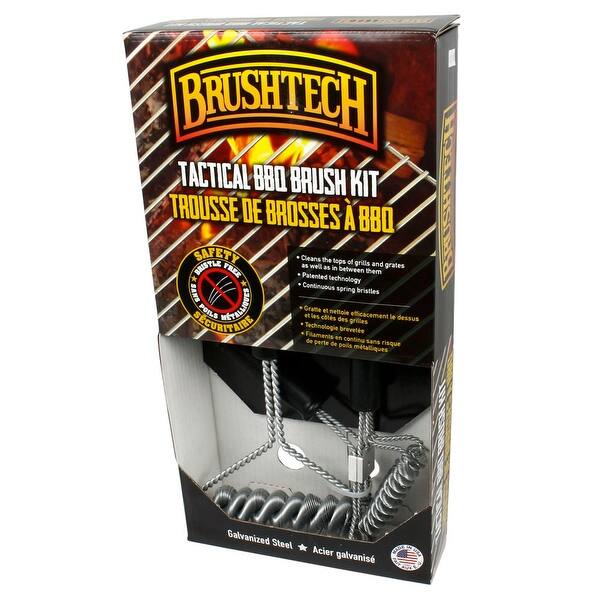 BrushTech 16" Quad Spring and Tactical BBQ Bristle Free Grill Brush Kit ...