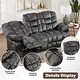 3 Seat Manual Reclining Sofa, Soft Fabric with Padded Headrest, 85 ...