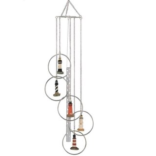 Q-Max 24" Long 5-Ring Polyresin Lighthouse Wind Chime - Bed Bath ...