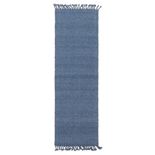 ECARPETGALLERY Braid weave Sienna Blue Wool Rug - 2'5 x 7'7 - Bed Bath ...