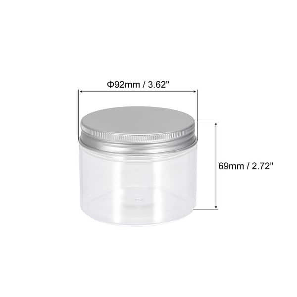 2Pcs 300ml Clear Plastic Jars with Silver Lid Food Storage Container ...