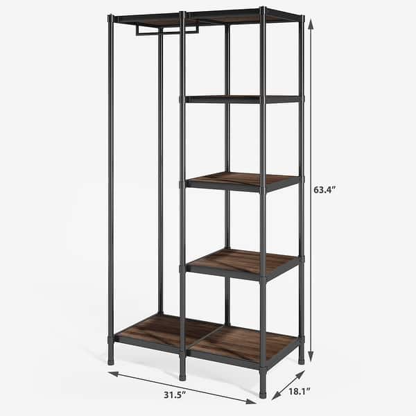 Priage by ZINUS Brown Wood and Metal 63 Inch Etagere Bookcase - Bed ...