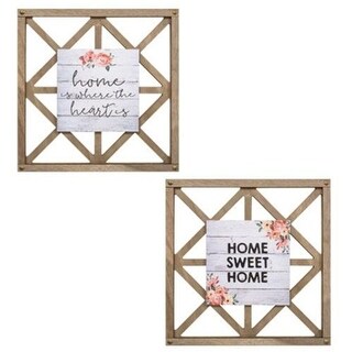 Where the Heart Is Lattice Sign 2 Asstd. - 5" high by 11.5" wide by .5 ...