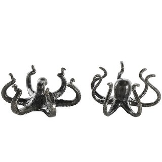 Aluminum Metal Octopus Decorative Sculpture with Splayed Arms - Set of ...
