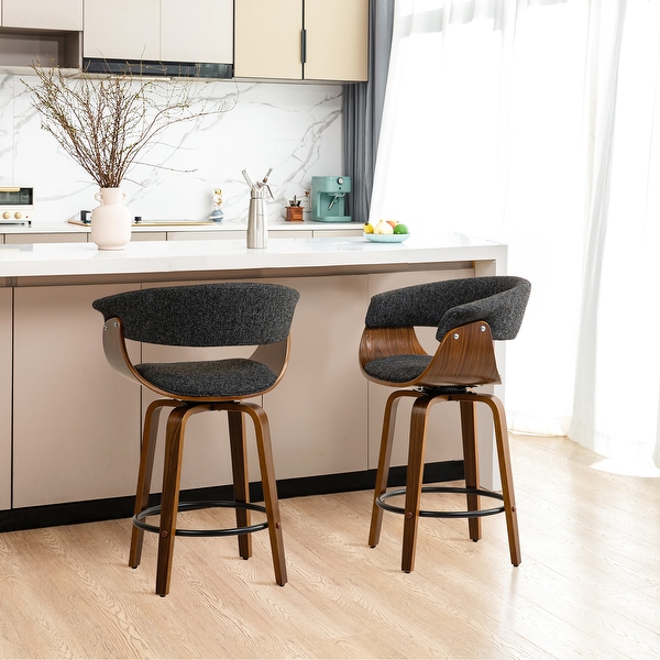 Glitzhome Set of 2 or 4 Modern Counter Bar Height Wooden Swivel Bar Stools On Sale Bed Bath Beyond 31410080