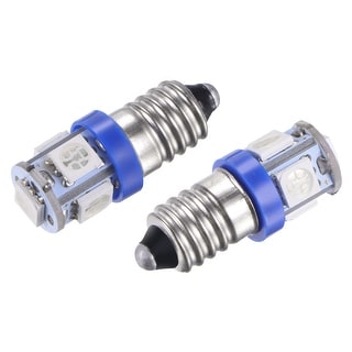 4Pcs E10 Screw Base LED Bulbs 5-5050 DC 12V 1W Mini Lights Lamps, Blue ...