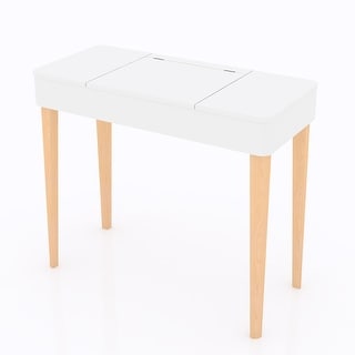 Vanity Table with Flip Top Mirror,Wooden Makeup Dressing Table,Flip Top ...