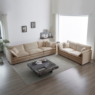 Oversized Upholstered Extra Deep Seat Sofa with 3 Seater Sofa ...