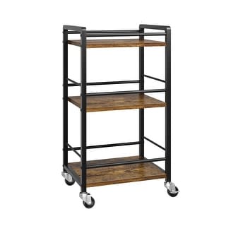 3 Tier Bar Serving Carts with Wheels, Mobile Liquor Beverage Drink ...