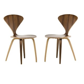 Satine Walnut Chair (Set of 2) - 33"H (SH 18") x 17''W x 21''D - Bed ...