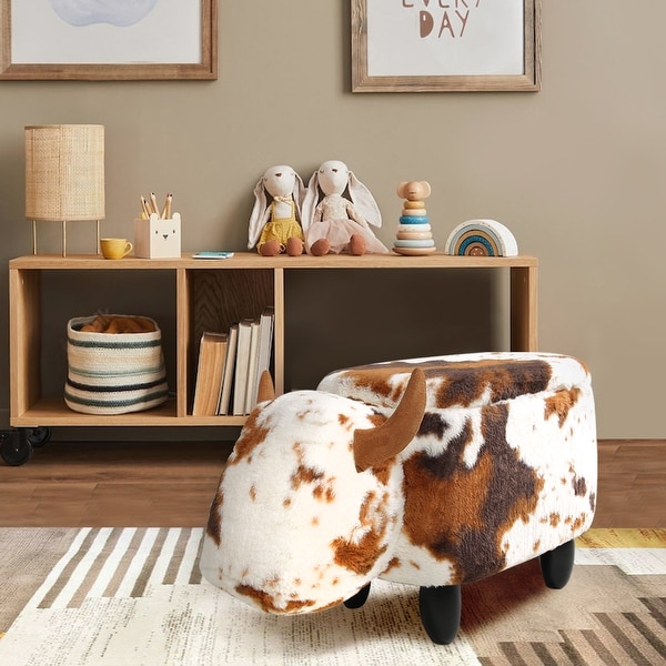 White sheep Animal ottoman with storage Footrest/Foot Stool/Kids Ride ...