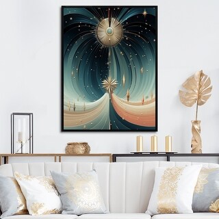 Designart "Cosmic Unity Retro Futuristic Vision" Modern Geometric ...