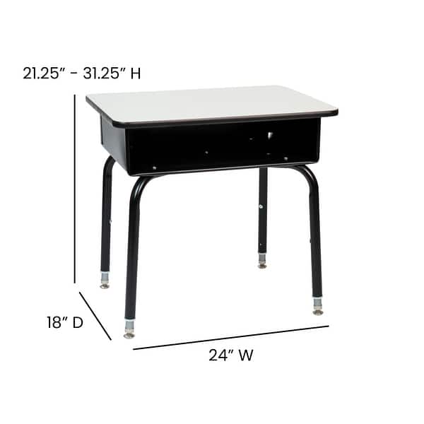 Student Desk with Open Front Metal Book Box - Gray - Bed Bath & Beyond ...