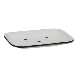 White Enamel Flat Soap Dish - .5” high by 5.5” long by 3.75” wide ...