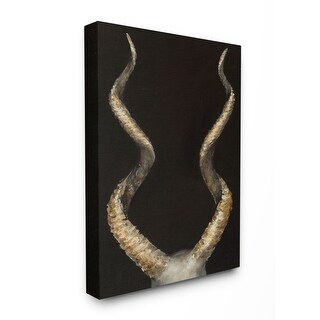 Stupell Goat Horns Shadow Black Gold Animal Painting Canvas Wall Art ...