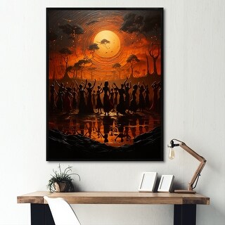 Designart "African Tribal Rhythms XVI" African Tribes Framed Canvas Art ...