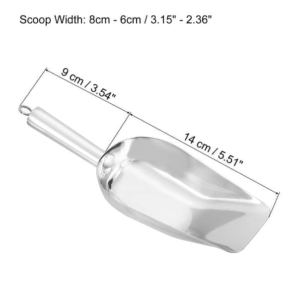 Ice Scoop with Hanging Loop Stainless Steel 9.1x2.4" Flour Food Shovel ...