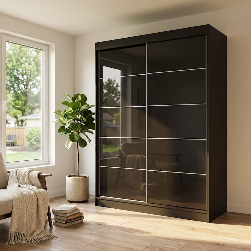 Meble Furniture Aria 2-Door 59-Inch Wide High Gloss Modern European ...