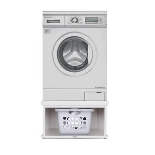 Ivation Wooden Elevation Laundry Pedestal for Washer/Dryer Machine ...