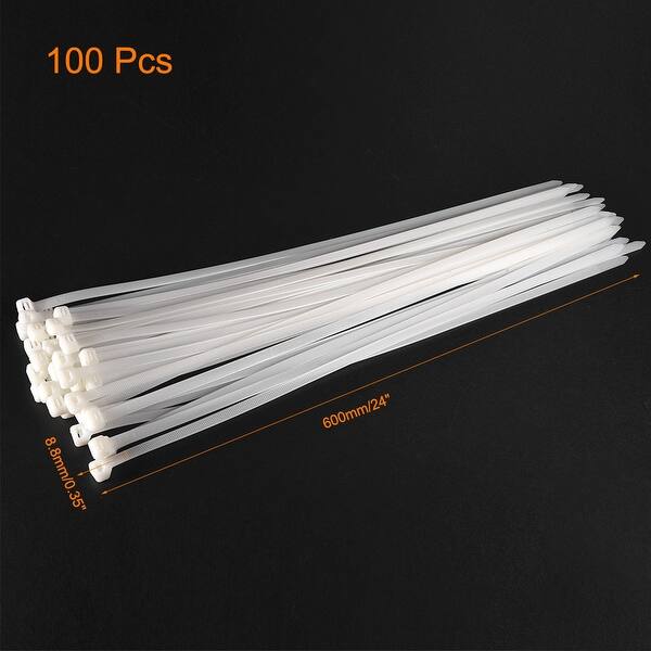 Cable Zip Ties 350mmx7.6mm Self-Locking Nylon Tie Wraps 100pcs - White ...