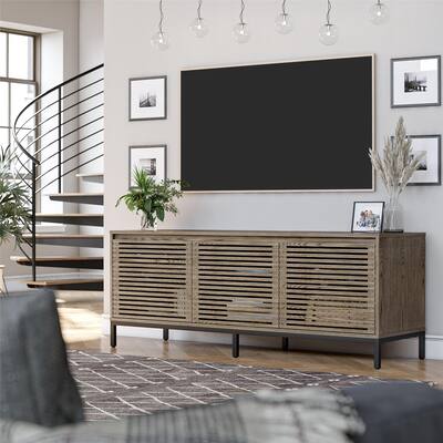 Alphason Studio 68-inch Media Console with Steel Post Base for TVs up ...