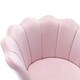 Velvet Upholstered Chair, Mid-Century Modern Vanity Chair with Seashell ...