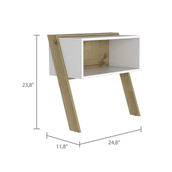 Modern Nightstand with 1-Shelf End Table White Side Table Night Stand ...