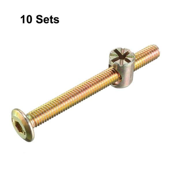 M6x60mm Furniture Bolt Nut Set Hex Socket Screw w Barrel Nuts 10Sets ...