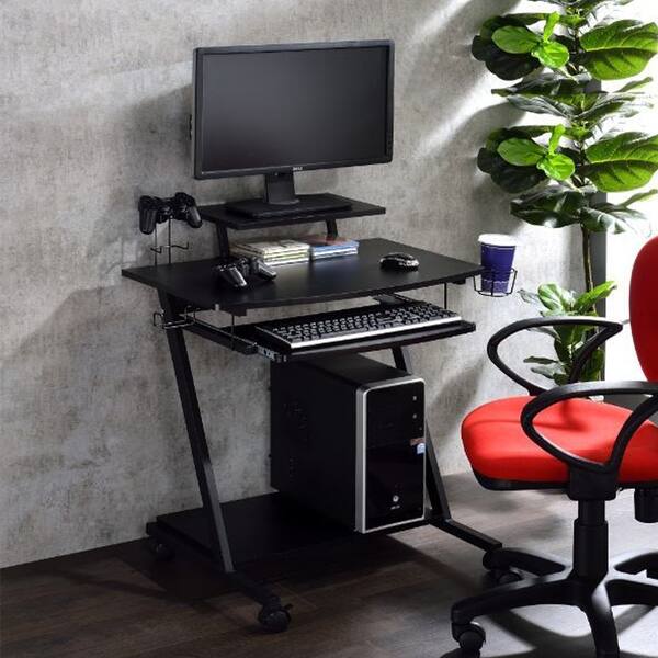 Gaming Table with Keyboard Tray in Black - Bed Bath & Beyond - 35724292