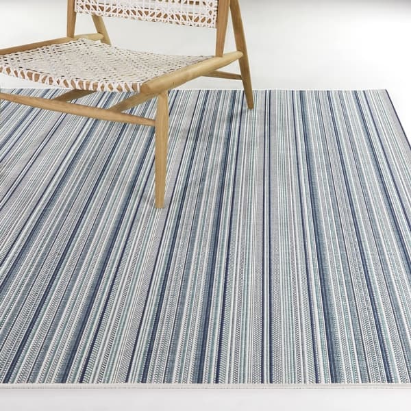 Huxley Striped Patio Indoor/Outdoor Area Rug - Bed Bath & Beyond - 37275650