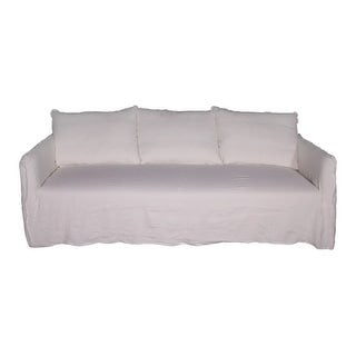 Naples Sofa w/Linen Slipcove, 90 Inch Long, White Wash Finish - Bed ...