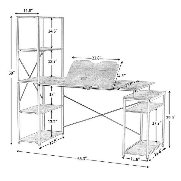 Multi Function Drafting Drawing Table with Tiltable Desktop - Bed Bath ...