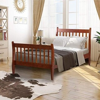 Bed Frame Platform Mattress Foundation with Solid Wood Slat Support ...