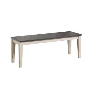 Wooden Bench with Pillar Legs in Antique White And Gray - Bed Bath ...