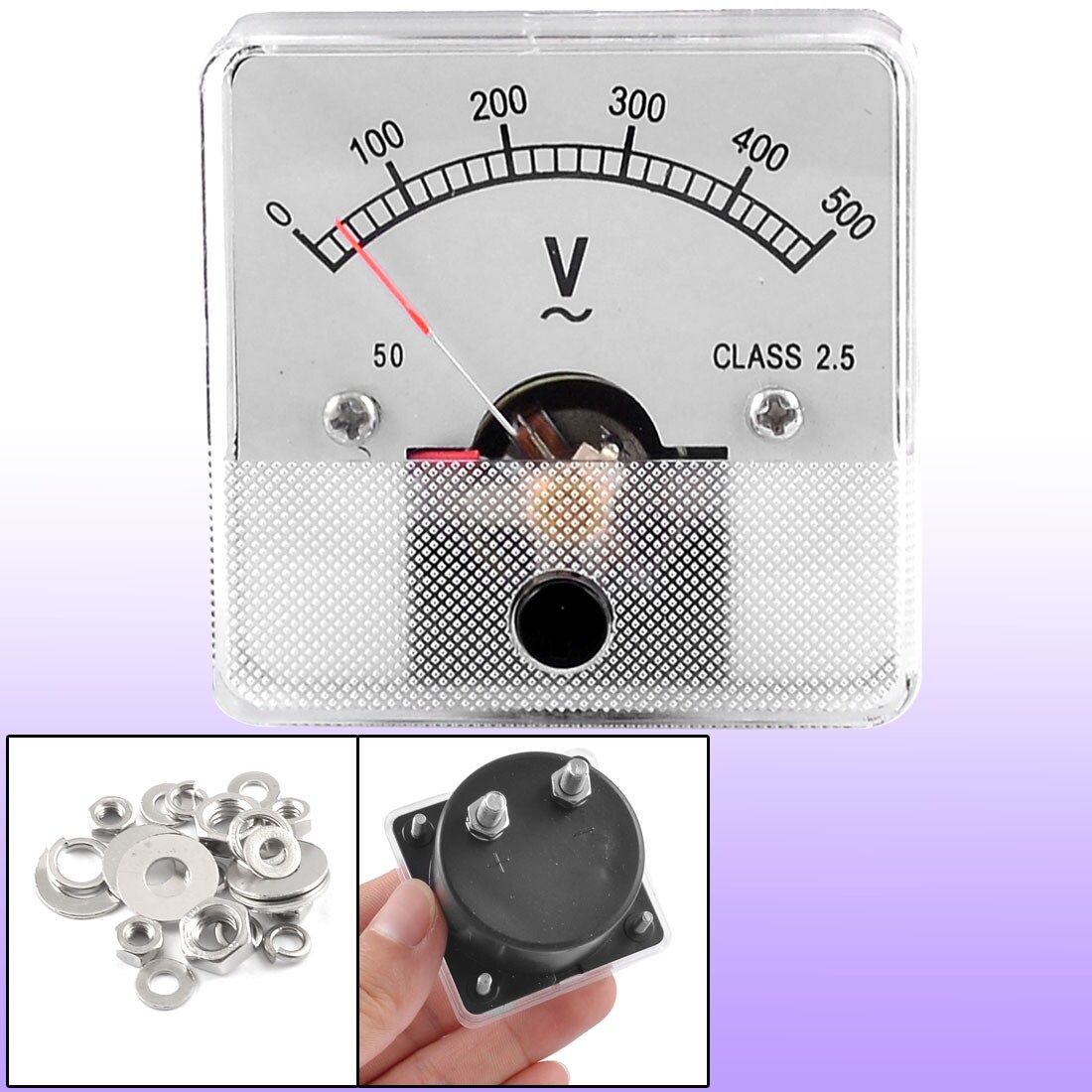 AC 0-500V Fine Tuning Square Dial Panel Analog Volt Test Meter ...