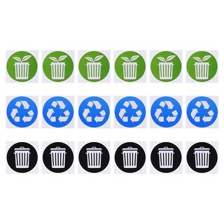 Recycle Trash Sticker, 18 Pack 4 Inch Self-Adhesive Garbage Can Bin ...