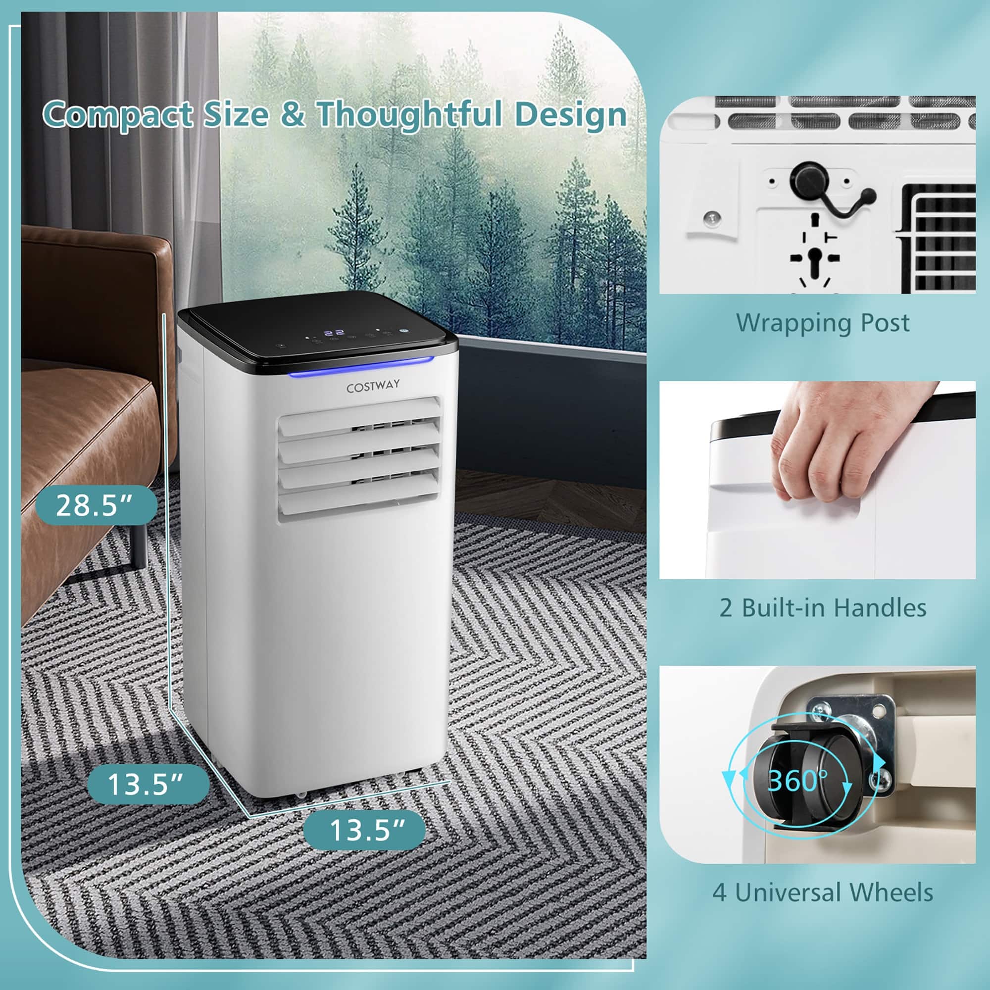10000 Btu Portable Air Conditioner 3 In 1 Ac Unit W Cool Dehum Fan
