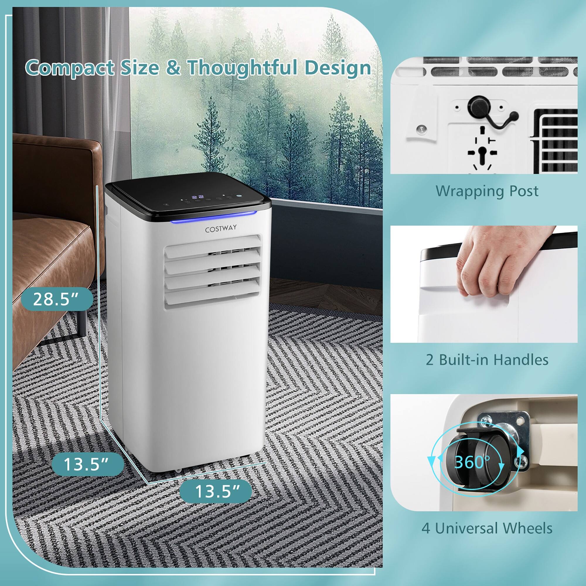 10000 Btu Portable Air Conditioner 3 In 1 Ac Unit W Cool Dehum Fan