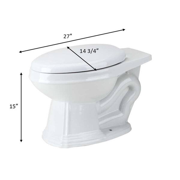 White Vitreous China Porcelain Toilet Bowl Elongated Rear Entry Toilet ...