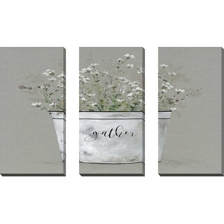 "Bouquet of Grace Bucket Gather" by Livi Finn 3 Piece Set on Canvas ...