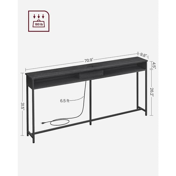 Charging Console Table with Outlets and USB Narrow Entryway Table for ...
