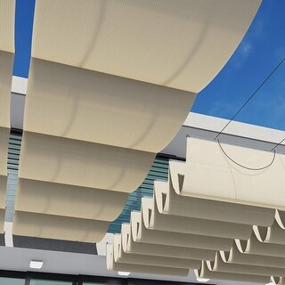 4'Wx12'L Retractable Pergola Shade Cover with U-Shape Design for ...