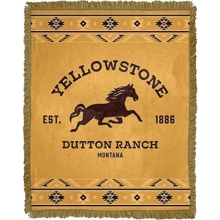 Yellowstone Dutton Ranch Woven Jacquard Throw Blanket - Bed Bath ...